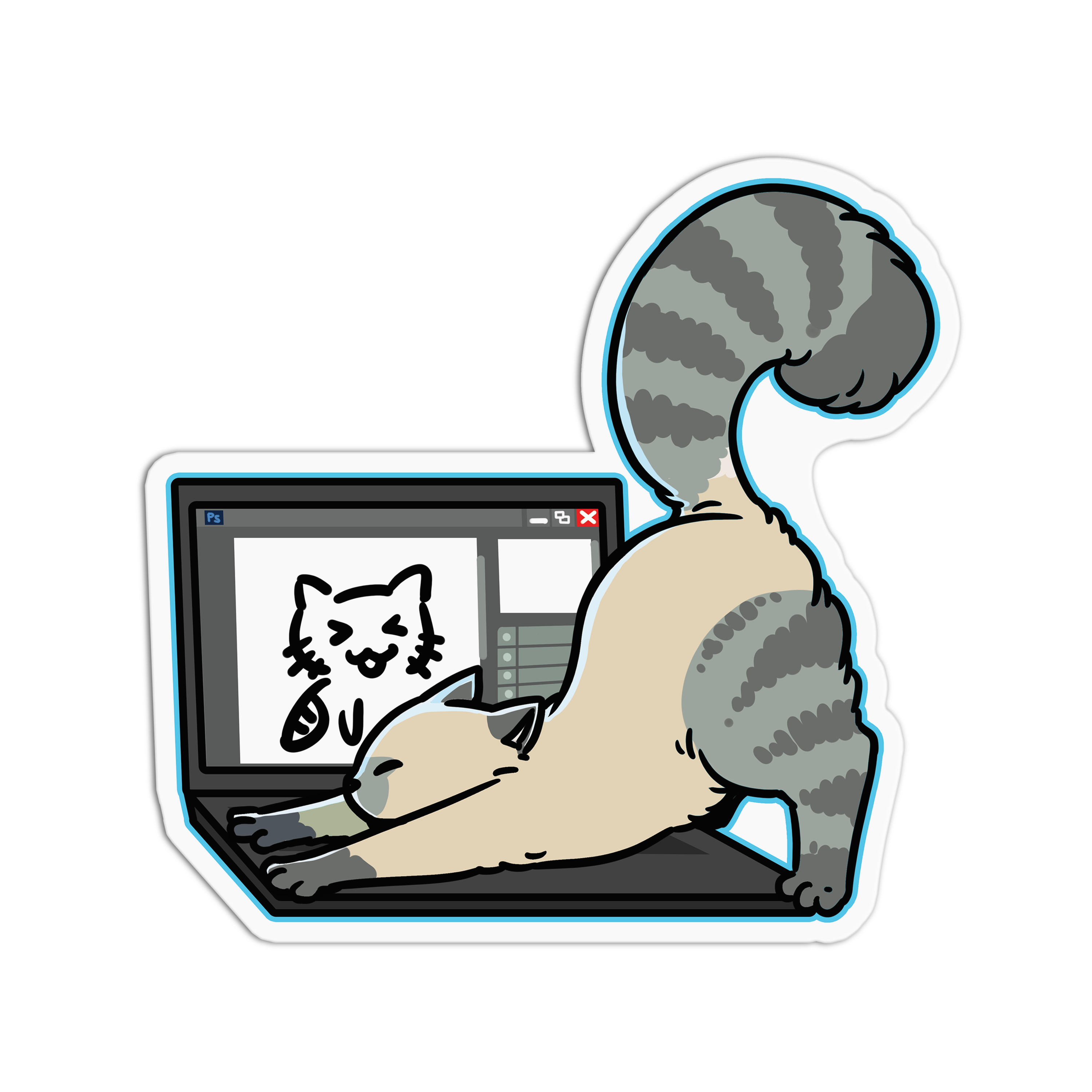 Work Cat Holic Cats Sticker – GirlsPrintingHouse