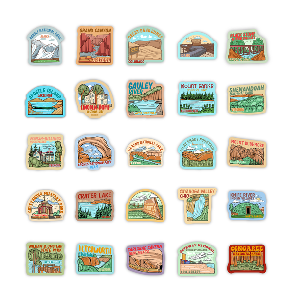 National State Park Sticker Pack – GirlsPrintingHouse