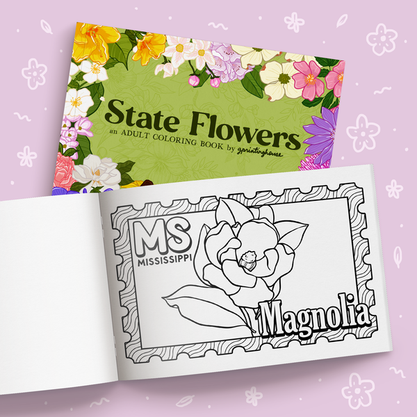 State Flowers Coloring Book – GirlsPrintingHouse