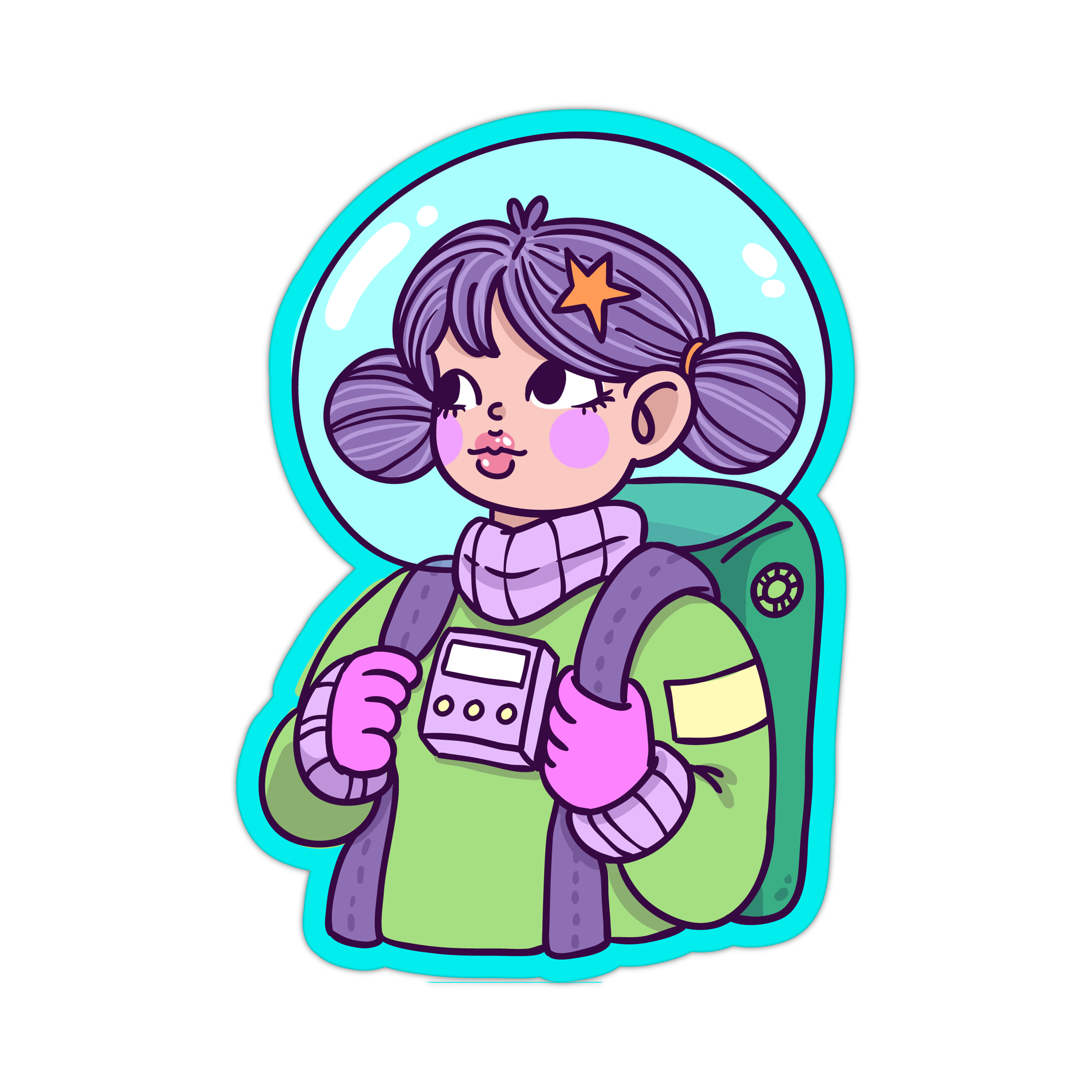 Girl Galaxy and friends Sticker – GirlsPrintingHouse