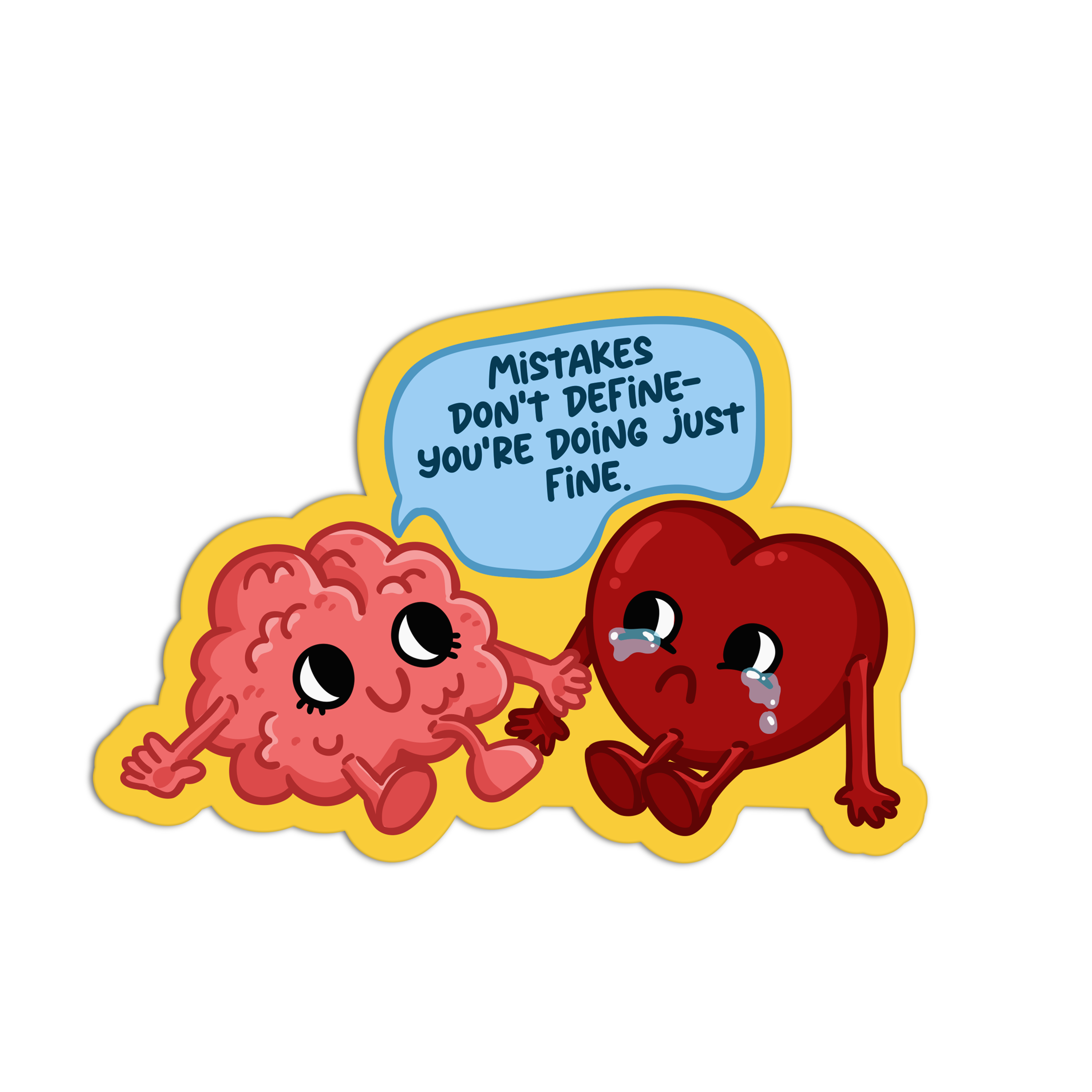 Mistakes Don't Define You're Doing Just Fine Mental Health Sticker ...