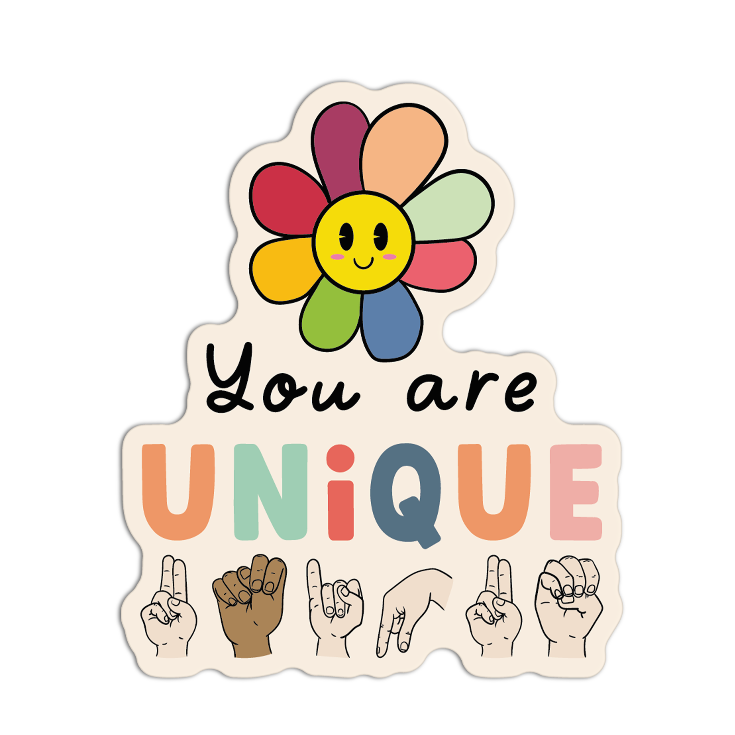 You Are Unique Asl Sticker – GirlsPrintingHouse