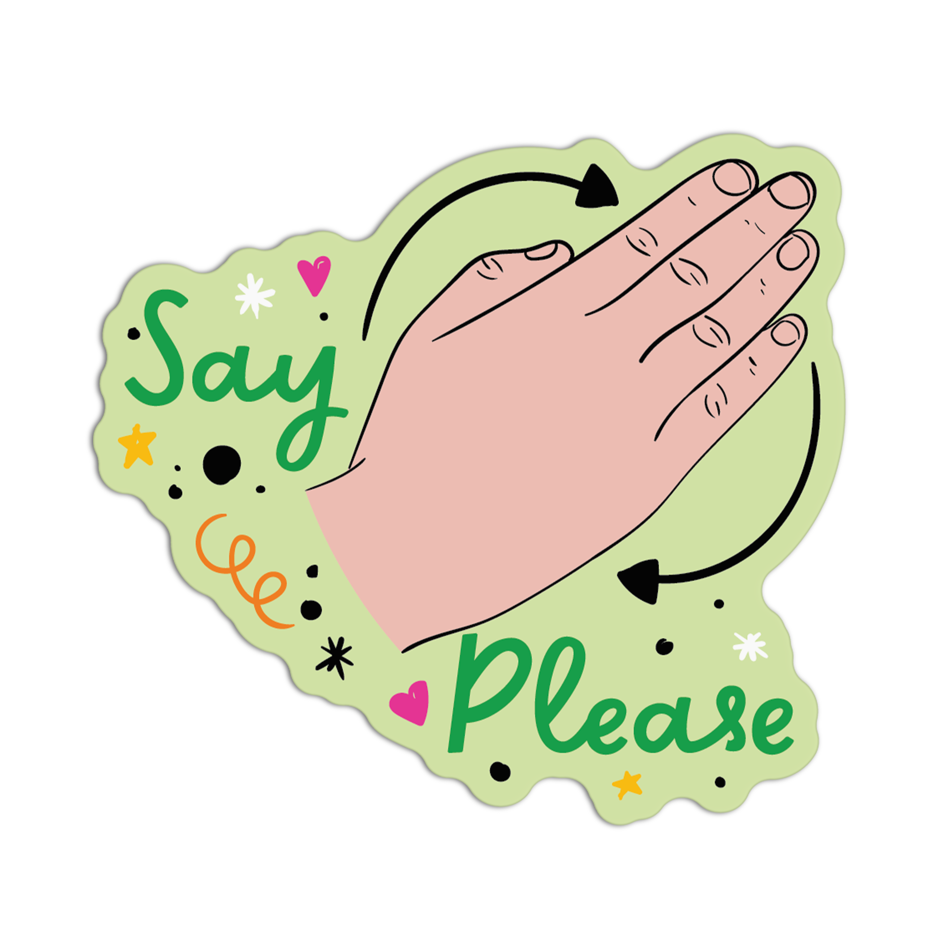 Say Please New Asl Sticker – GirlsPrintingHouse